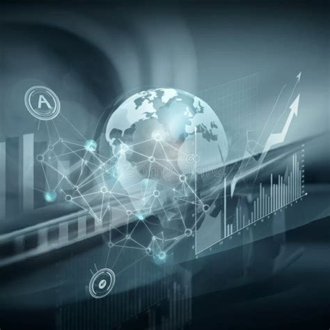 Global Digital Economy With Ai Powered Data Analytics And Networking Stock Illustration