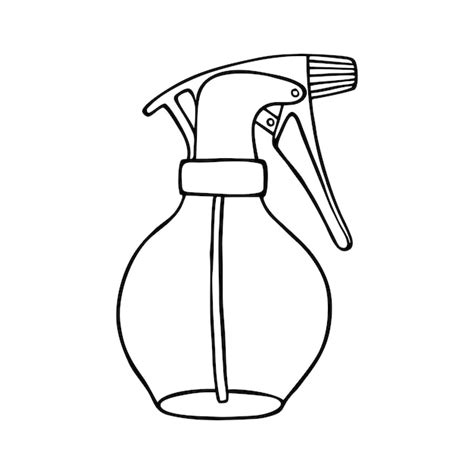 Premium Vector Line Drawing Of A Doodle Style Liquid Sprayer