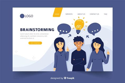 방문 페이지에 대한 브레인 스토밍 개념 무료 벡터