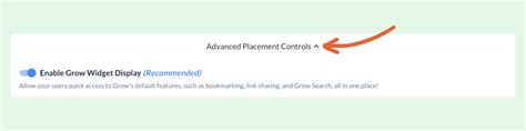 Widget Component Settings Grow