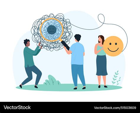 Mental Health Problem Psychotherapy Tiny People Vector Image