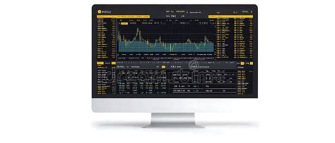 a computer monitor displays a graph with a lot of numbers stock illustration illustration of