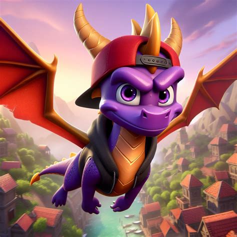Spyro Wearing Black Hoodiecap Is Flying 2 By Barthisher98 On