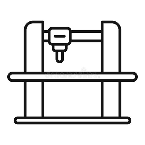 Press Cnc Machine Icon Outline Vector Computer Design Stock Vector Illustration Of Machine