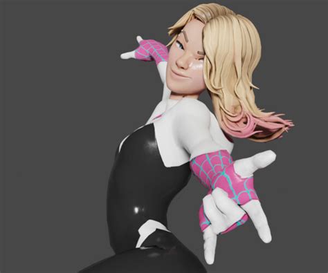 Artstation Spider Gwen Low Poly Rigged 3d Model Resources