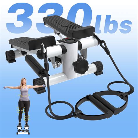 Mini Stepper For Exercise At Home 17 Portable Lcd Stair Stepper With Resistance Bands Dual