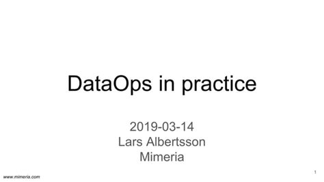 Data Ops In Practice Pptx
