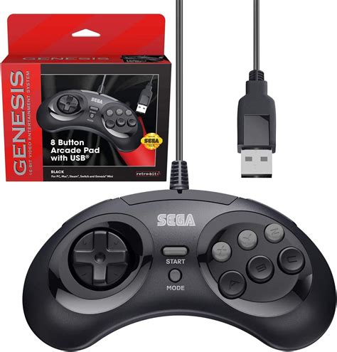 Retro Bit Sega 8 Button Arcade Pad Usb Controller Prices Nintendo Switch Compare Loose Cib