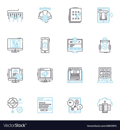 email design linear icons set typography layout vector image