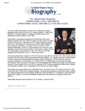 2017 2026 Form Navy Biographies Vice Admiral Mike Shoemaker Blank