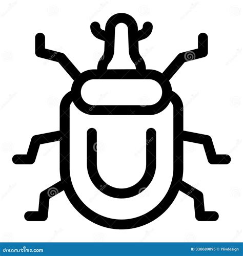Big Bug Icon Representing Computer Virus Entering System Stock