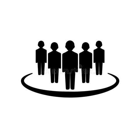 Grupo De Iconos De Personas De Color Negro Sobre Fondo Blanco Aislado