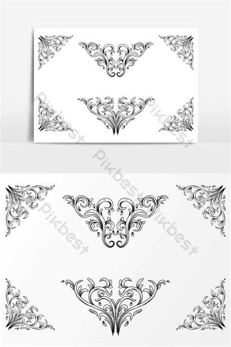 Classical Line Art Lace Ai Vector Png Images Psd Free Download Pikbest