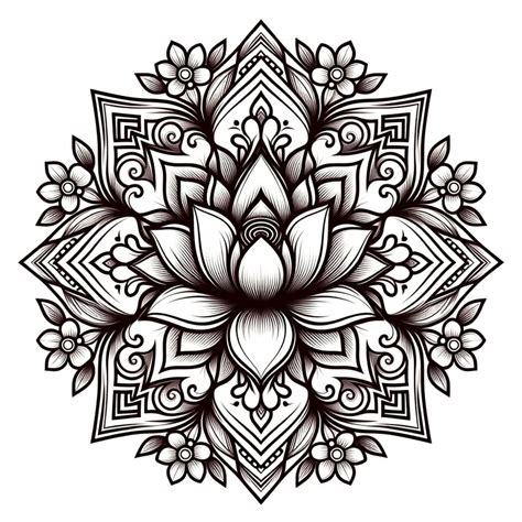 Coloriage Mandala Magnifique Lotus Téléchargez Imprimez Maintenant