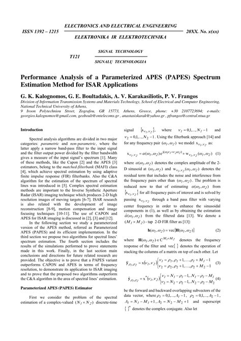 Pdf Performance Analysis Of A Parameterized Apes Papes Spectrum