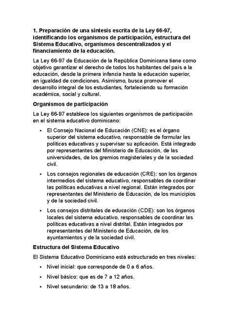 Tarea 6 3 La Ley General De Educación 66 97 1 Preparación De Una