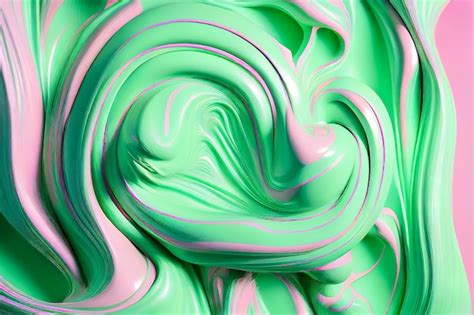 Premium Ai Image Abstract Background With Green And Pink Swirls Generative Ai