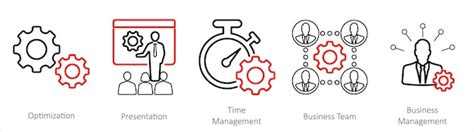 Premium Vector A Set Of 5 Mix Icons As Optimization Presentation Time