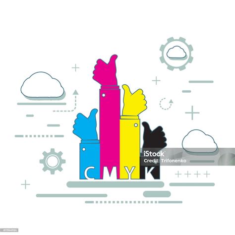 잉크젯 프린터에 대 한 Cmyk 페인트입니다 잉크젯 프린터에 대한 스톡 벡터 아트 및 기타 이미지 잉크젯 프린터 프린터 토너 필기용 잉크 Istock