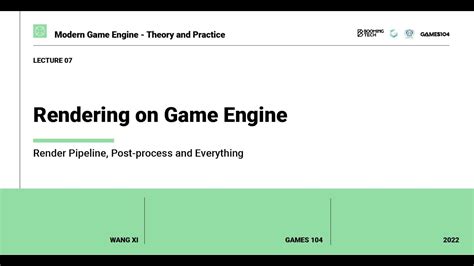 Lecture 07 Rendering On Game Engine Render Pipeline Post Process