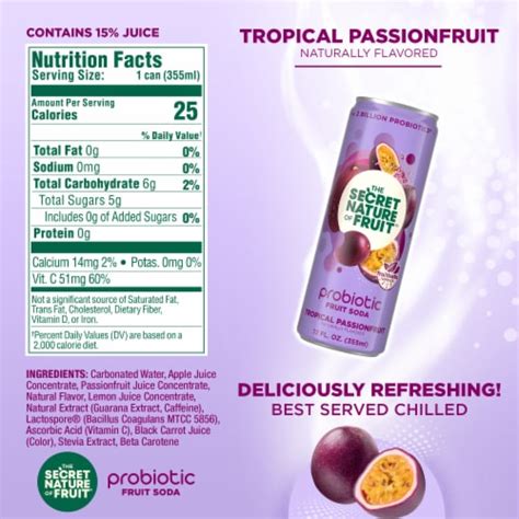 The Secret Nature Of Fruit™ Tropical Passionfruit Probiotic Fruit Soda
