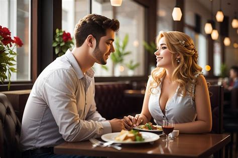 Premium Ai Image Couple Having Romantic Meeting In Restaurant