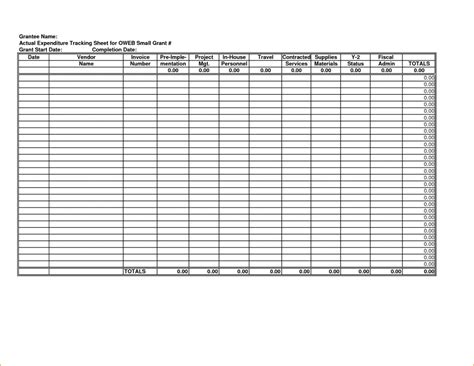 Grant Tracking Spreadsheet Template Printable Spreadshee Grant Tracking