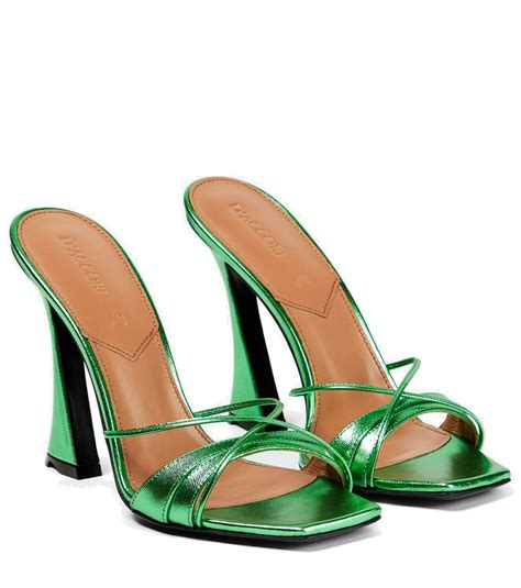 D Accori Lust Metallic Leather Mules D Accori