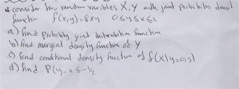 solved consider two random variable x y with joint
