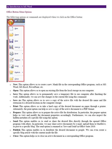 An Introduction To Ms Word Download Free Pdf Window Computing