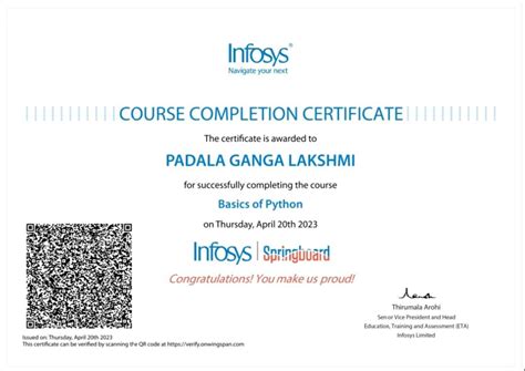 Ganga Lakshmi Padala On Linkedin Python Infosysspringboard Basics Kiet
