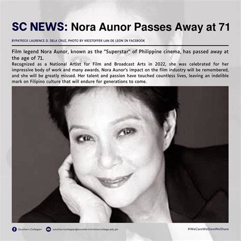 Southern 𝗕𝗥𝗘𝗔𝗞𝗜𝗡𝗚 𝗡𝗘𝗪𝗦 𝗡𝗼𝗿𝗮 𝗔𝘂𝗻𝗼𝗿 𝗣𝗮𝘀𝘀𝗲𝘀 𝗔𝘄𝗮𝘆 𝗮𝘁 𝟳𝟭 Film Legend