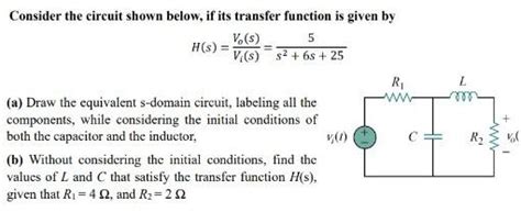 Solved Consider The Circuit Shown Below If Its Transfer Chegg