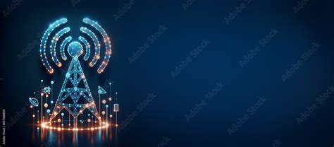 Antenna Transmission Communication Tower 5g Mobile Data Towers Radio Signals Waves And Light