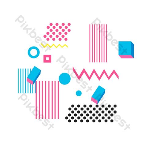 멤피스 스타일 패션 트렌드 기하학적 포인트 라인 배경 음영 일러스트 Psd 무료 다운로드 Pikbest