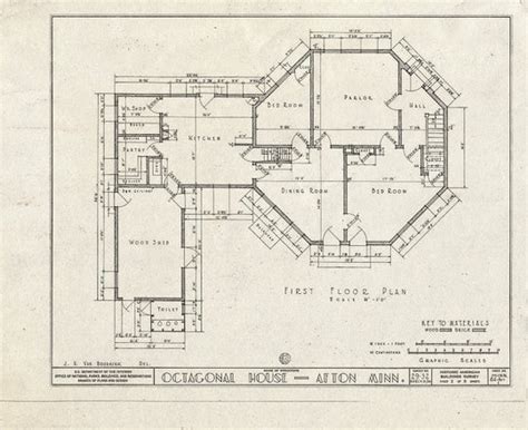Blueprint Habs Minn82 Aft1 Sheet 2 Of 8 Octagonal House Washin
