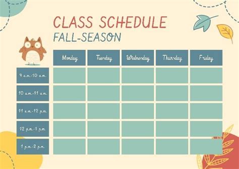 Class Schedule Template 56 Koleksi Gambar