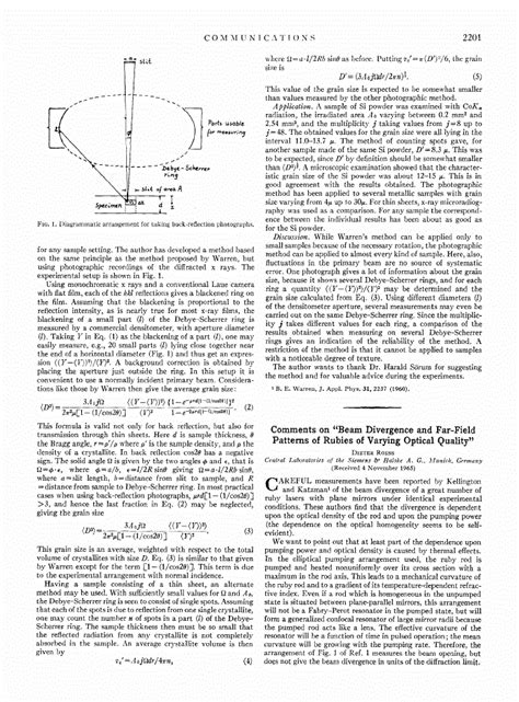 Comments On ``beam Divergence And Far‐field Patterns Of Rubies Of Varying Optical Quality