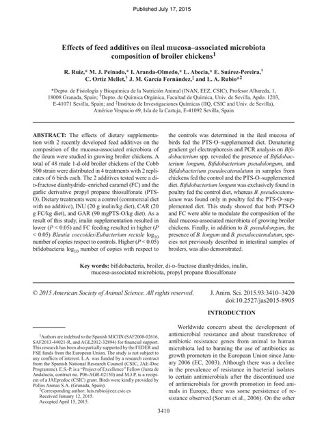 Pdf Effects Of Feed Additives On Ileal Mucosaassociated Microbiota Composition Of Broiler