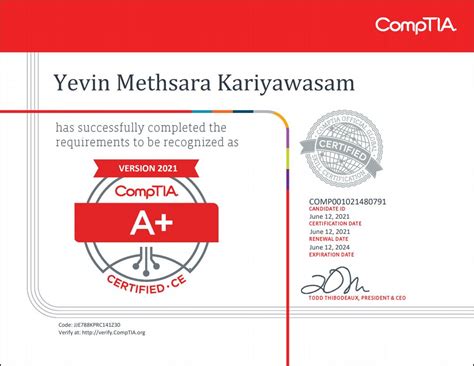 Yevin Kariyawasam On Linkedin Just Received My Comptia A Certification