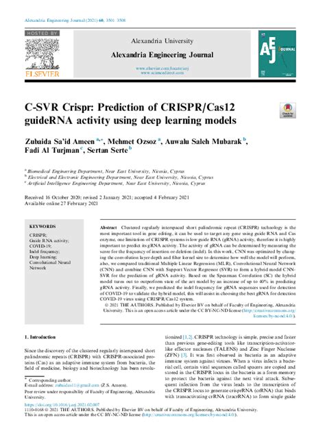 Pdf C Svr Crispr Prediction Of Crisprcas12 Guiderna Activity Using