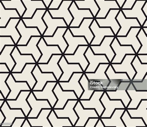Vector Seamless Geometric Pattern Simple Abstract Thin Lines Lattice Repeating Stylish Triple