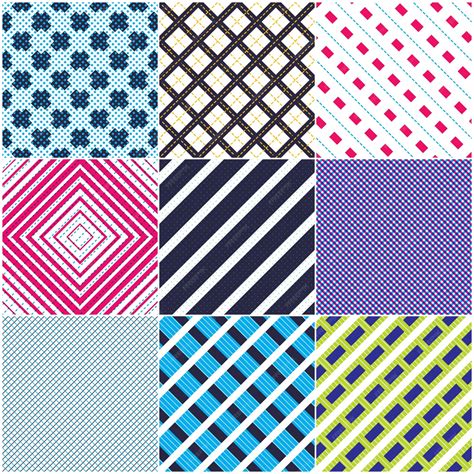 最小限の線は、シームレスなパターンセット、抽象的な背景のコレクションをベクトルします。シンプルな幾何学模様。シームレスな線はミニマルな芸術をベクトルします。交差線グリッド、対角線、破線、点線