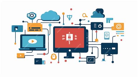 Various Devices Securely Connected To Data Center Network Premium Ai Generated Vector