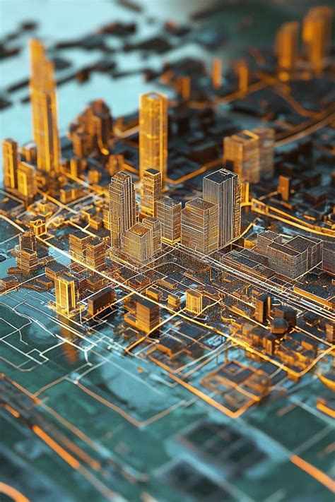 3d Gis Map Of An Urban District Showing Building Heights Elevation And Infrastructure Details