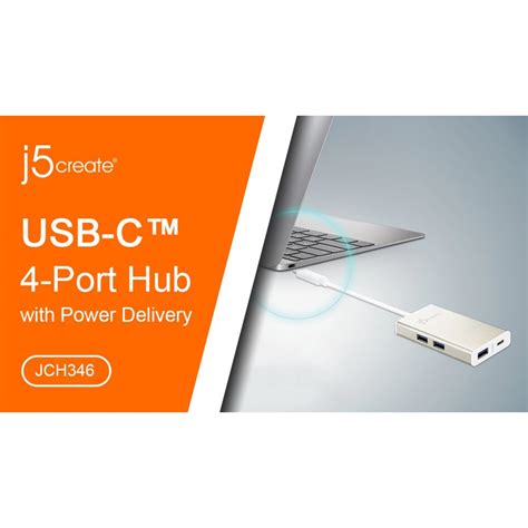 J5 Create USB Type C 4 Port 3A1C Hub With Power Delivery 2 0 JCH346