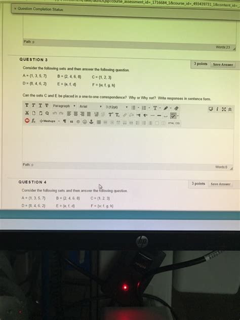 Solved Consider The Following Sets And Then Answer The Chegg