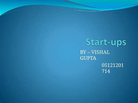 Startup India Ppt Pptx