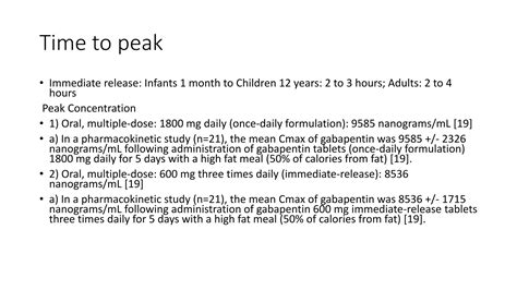 Drug Monitoring And Pharmacokinetics Of Gabapentin Clinical Pharmacy