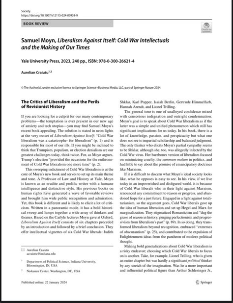 Aurelian Craiutu On Linkedin My Review Of Samuel Moyns Liberalism